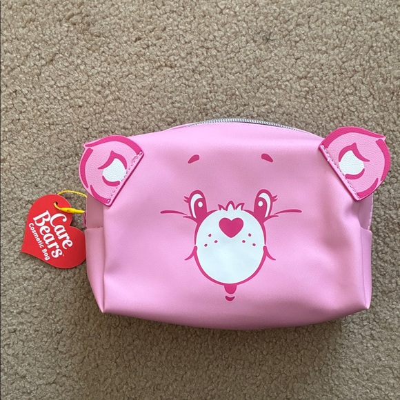 Care Bears | Bags | Care Bears Pink Bear Face Cosmetic Bag | Poshmark